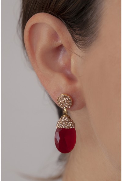 Ateş Gold Modern Tasarım Sallantılı Gümüş Küpe Ateş Gold Modern Tasarım Sallantılı Gümüş Küpe