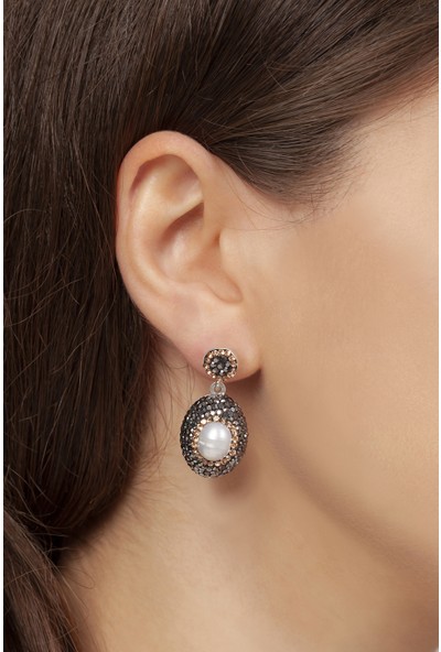 Ateş Gold Inci Gümüş Küpe