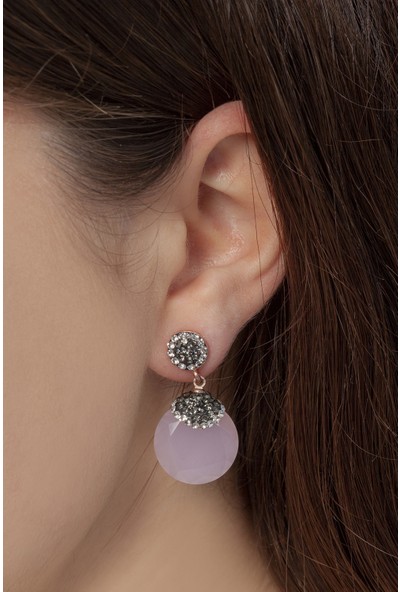 Ateş Gold Modern Tasarım Sallantılı Gümüş Küpe Ateş Gold Modern Tasarım Sallantılı Gümüş Küpe