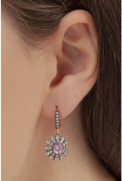 Ateş Gold Elmas Montür Süzme Yuvarlak Model Gümüş Küpe Ateş Gold Elmas Montür Süzme Yuvarlak Model Gümüş Küpe