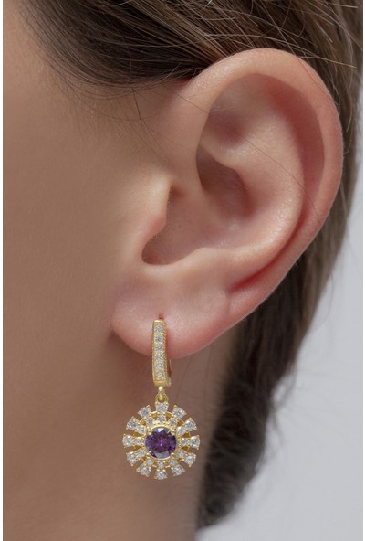 Ateş Gold Süzme Yuvarlak Model Gümüş Küpe Ateş Gold Süzme Yuvarlak Model Gümüş Küpe