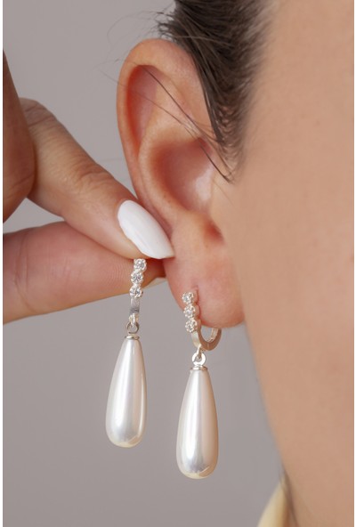 Ateş Gold Gümüş Inci Küpe