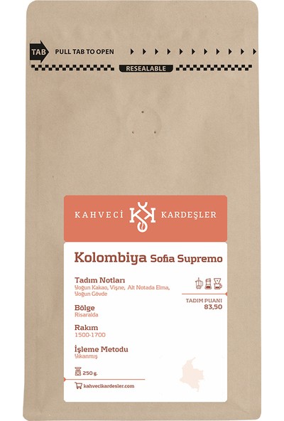 Kolombiya Sofia Supremo Filtre Kahve