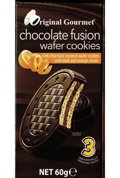 Original Gourmet Chocolate Fusion Wafer Cookie, Portakallı Bitter Çikolatalı Gofret Original Gourmet Chocolate Fusion Wafer Cookie, Portakallı Bitter Çikolatalı Gofret