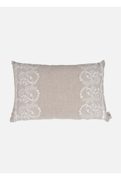 Keten Rengi Dantelli Kırlent Kılıf (35X50CM) Keten Rengi Dantelli Kırlent Kılıf (35X50CM)