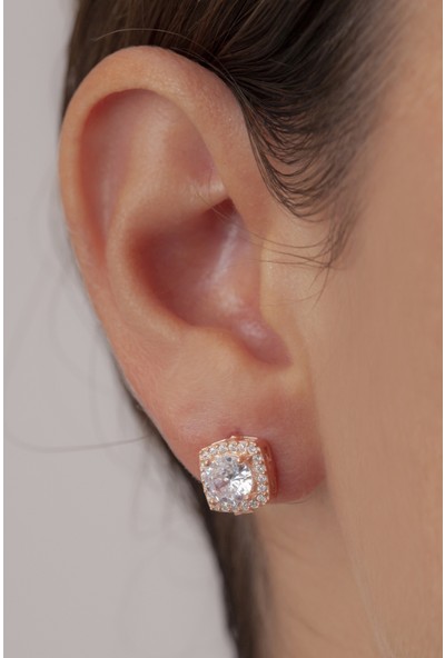 Yüzük Ustası Baget Taşlı Gümüş Küpe