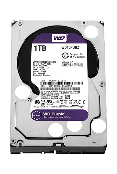 Wd 3.5 Purple 1tb Intellıpower 64MB Sata3 Güvenlik HDD WD10PURZ (7/24) Wd 3.5 Purple 1tb Intellıpower 64MB Sata3 Güvenlik HDD WD10PURZ (7/24)