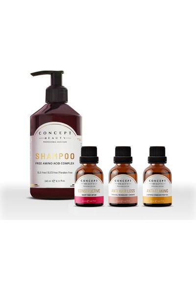 Concept Beauty Yapılandırıcı, Dökülme Önleyici ve Kepek Önleyici Saç Bakım Seti Concept Beauty Yapılandırıcı, Dökülme Önleyici ve Kepek Önleyici Saç Bakım Seti