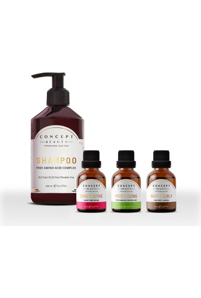 Concept Beauty Yapılandırıcı, Nemlendirici Ve Bukle Belirginleştirici Saç Bakım Seti