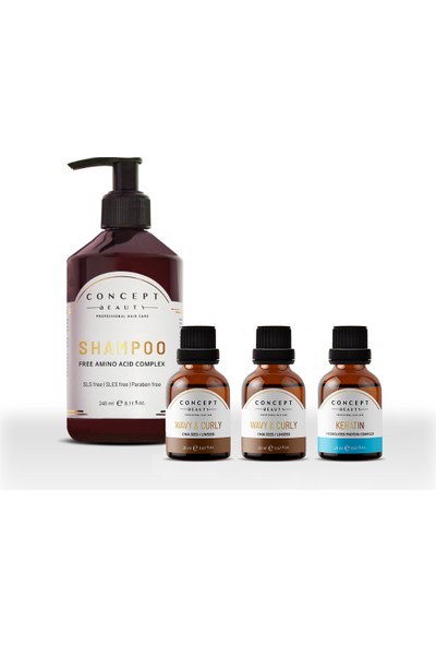 Concept Beauty Yoğun Bukle Belirginleştirici ve Keratinli Saç Bakım Seti Concept Beauty Yoğun Bukle Belirginleştirici ve Keratinli Saç Bakım Seti