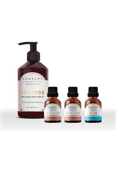 Concept Beauty Yoğun Dökülme Önleyici Ve Keratinli Saç Bakım Seti Concept Beauty Yoğun Dökülme Önleyici Ve Keratinli Saç Bakım Seti