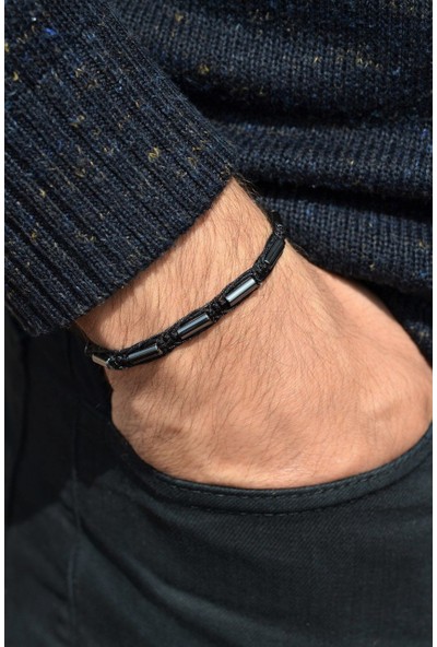 Sacce Scarves&Accessories Hematit Erkek Bileklik Siyah