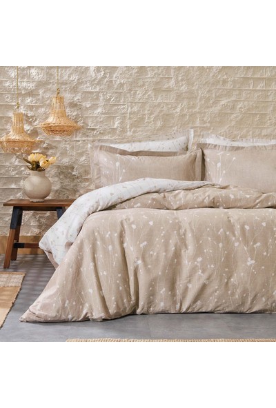 Yataş Bedding Fiorista Ranforce Tek Kişilik Nevresim Takımı - Bej