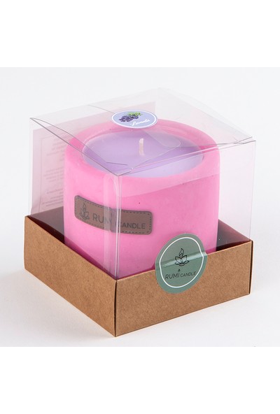 Rumi Candle Kokulu Mum Renkli Mum Beton Saksıda Mum Fuşya
