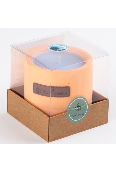 Rumi Candle Kokulu Mum Renkli Mum Beton Saksıda Mum Turuncu