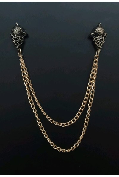 Ars Magic Box Altın Zincirli Yaka Iğnesi