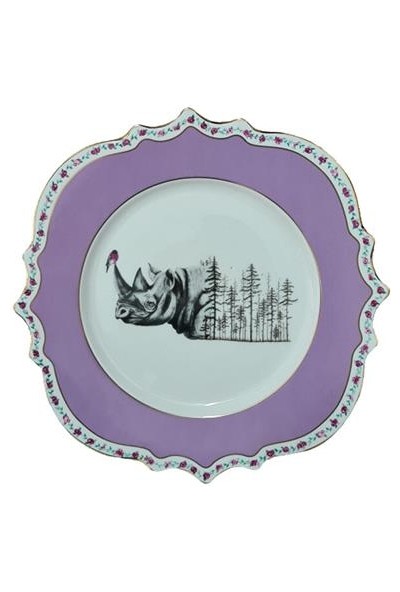 Qalitte Porland Dreamy Gergedan Düz Tabak 28CM