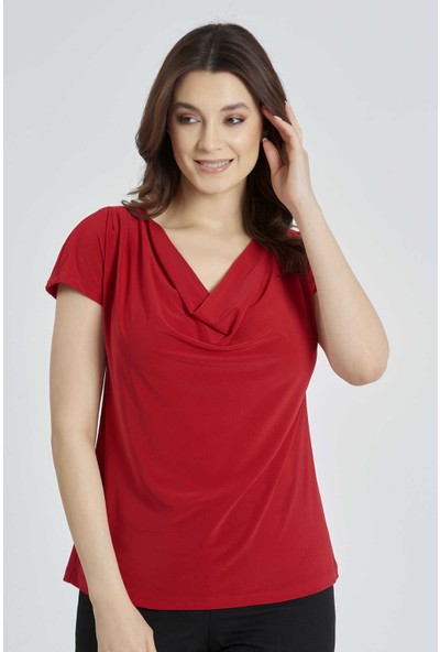 Tolga Saraçoglu 10142 Degaje Yaka Düşük Kol Şık Örme Bluz Tolga Saraçoglu 10142 Degaje Yaka Düşük Kol Şık Örme Bluz