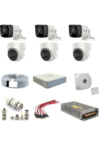 Hıkvısıon Kamera 2mp 1080P 6 Adet Fullhd Güvenlik Kamera Seti Hıkvısıon Kamera 2mp 1080P 6 Adet Fullhd Güvenlik Kamera Seti