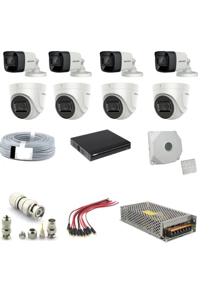 Hıkvısıon Kamera 2mp 1080P 8 Adet Fullhd Güvenlik Kamera Seti Hıkvısıon Kamera 2mp 1080P 8 Adet Fullhd Güvenlik Kamera Seti