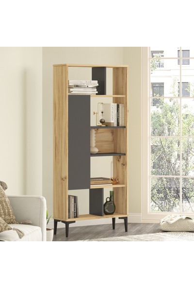Robin Home Linda Kitaplık 163CM Keçe-Antrasit Ln4-Ka Robin Home Linda Kitaplık 163CM Keçe-Antrasit Ln4-Ka