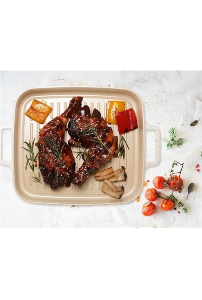 Qalitte Neoflam Fika Dikdörtgen Alüminyum Grill Tava 28 cm Qalitte Neoflam Fika Dikdörtgen Alüminyum Grill Tava 28 cm
