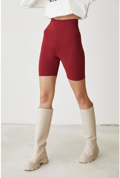 Lime Moda Penye Tayt-Bordo Lime Moda Penye Tayt-Bordo