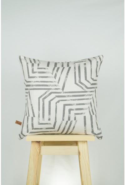 Frannkie Taos Baskılı Pamuklu Keten Kırlent Kılıfı