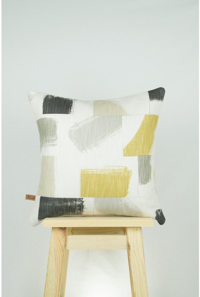 Frannkie Huari Baskılı Pamuk Keten Karışımı Kırlent Kılıfı