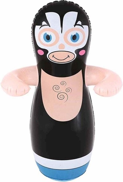 Siyah Maskeli Boksör Resimli Hacıyatmaz 91 cm Eğlenceli Oyuncak