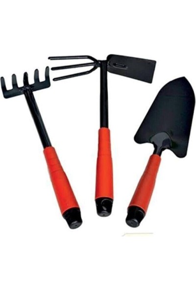 Metal Bahçe Tırmık Çapa Kürek 3'lü Bahçıvan Seti Metal Bahçe Tırmık Çapa Kürek 3'lü Bahçıvan Seti