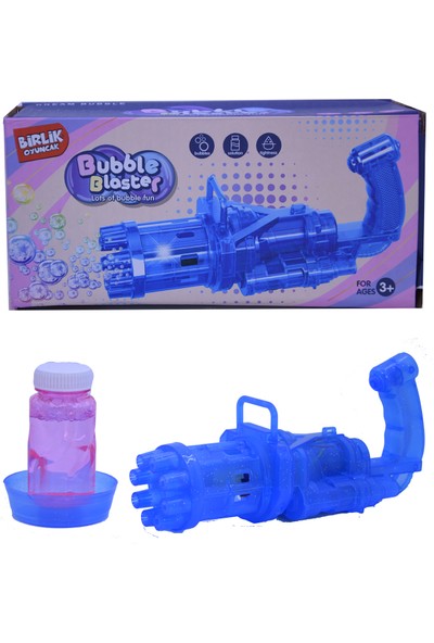 UDATOYS Köpük Tabancası Işıklı Baloncuk Çıkaran Yapan Oyuncak Mavi