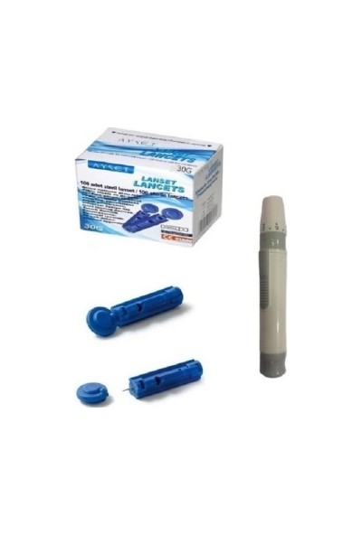 Parmak Delme Lanset Kalemi + 100 Adet Lanset Parmak Delme Lanset Kalemi + 100 Adet Lanset