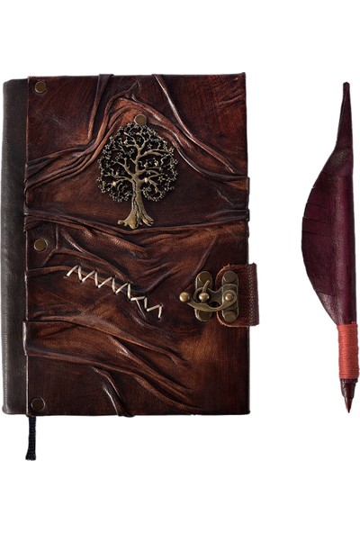 HATASAN Deri Şamua Kağıt Hayat Ağacı El Yapımı Anı Günlük Ajanda Defter ve Kalem HATASAN Deri Şamua Kağıt Hayat Ağacı El Yapımı Anı Günlük Ajanda Defter ve Kalem