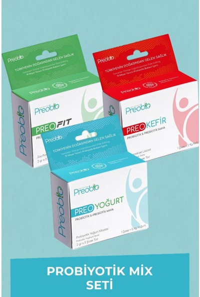Probiyotik Maya Mix Set Preo Kefir+Preo Yoğurt+Preo Fit Üçlü Set Probiyotik Maya Mix Set Preo Kefir+Preo Yoğurt+Preo Fit Üçlü Set