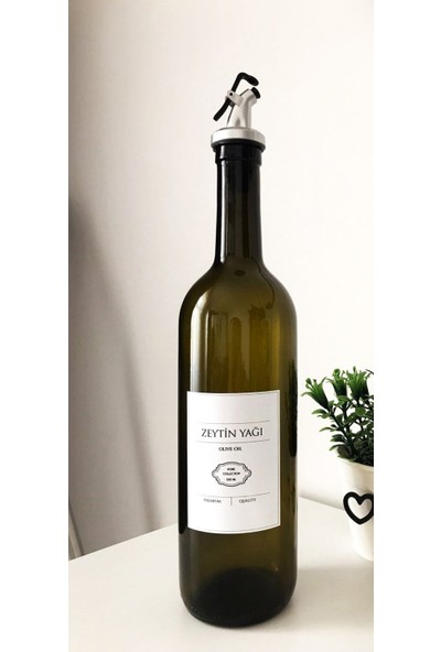 Mutluluk Dolu Amber 750 ml Yağdanlık Zeytinyağı Şişesi Amber Cam Şişe Yağlık YAMSMD01