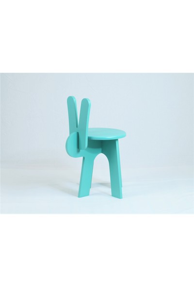 Tavşan Figürlü Ahşap Çocuk Sandalyesi