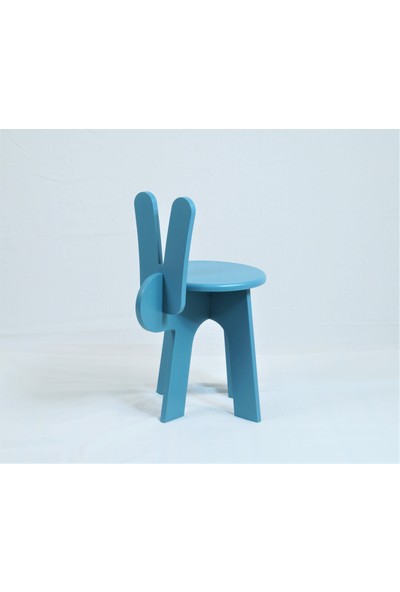 Tavşan Figürlü Ahşap Çocuk Sandalyesi
