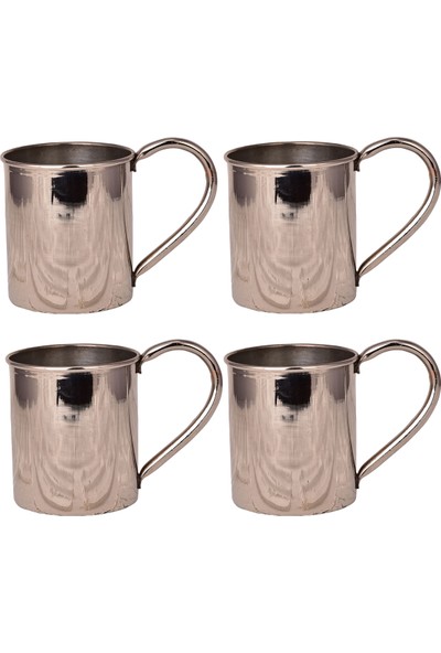 Turna Bakır Cup Bardak 2 No Düz 450 ml 4lü Takım Nikel TURNA0452-42
