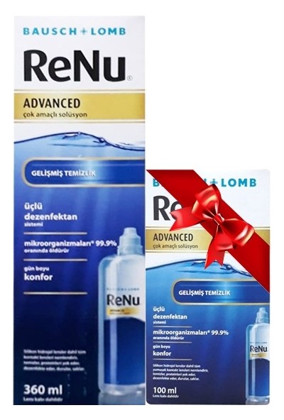 RENU Bausch Lomb Renu Advanced Solüsyon 360 ml + 100 ml Set RENU Bausch Lomb Renu Advanced Solüsyon 360 ml + 100 ml Set