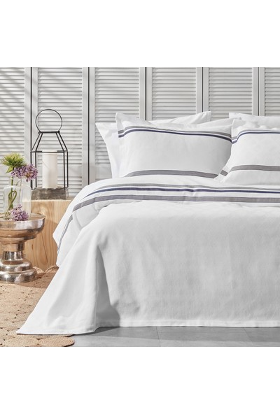 Yataş Bedding Larin Çift Kişilik Pike Yatak Örtüsü Seti - Lacivert