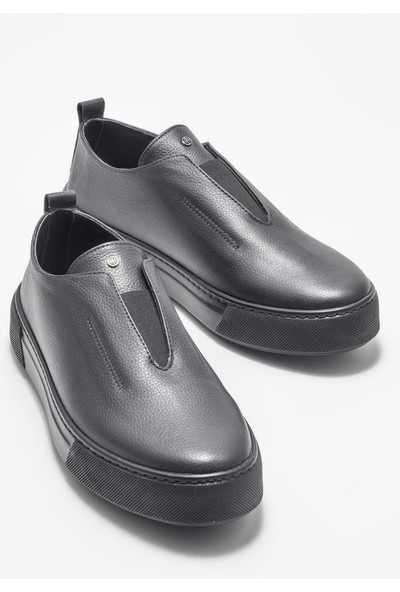 Elle Shoes Siyah Deri Erkek Loafer