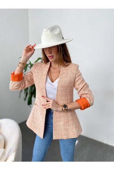 4s Women Tüvit Kumaş Ceket