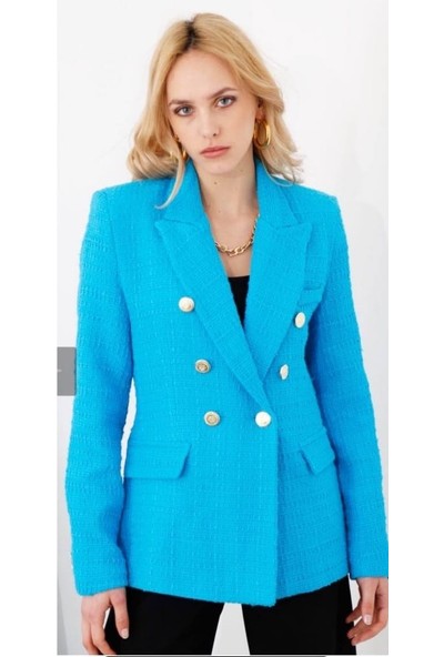4s Women Dokulu Kruvaze Blazer Ceket