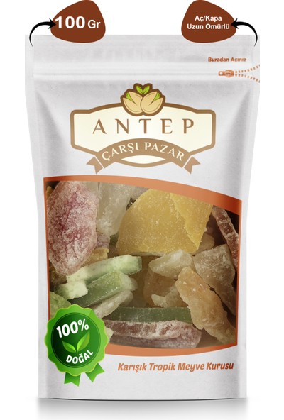 Antep Çarşı Pazar Karışık Meyve Kurusu Tropikal Meyve Kurusu | 100 Gr. Antep Çarşı Pazar Karışık Meyve Kurusu Tropikal Meyve Kurusu | 100 Gr.