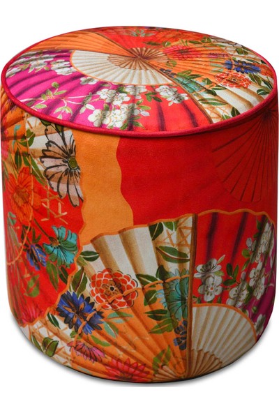 Baci Milano Ventagli Pembe Dekoratif Puf 45 cm