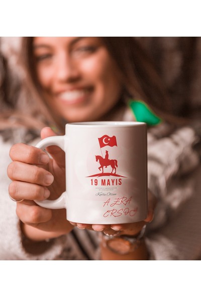 Belnido 19 Mayıs Temalı Kupa Bardak Kişiye Özel