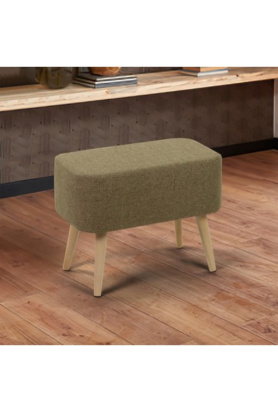 Messline - Raised Ahşap Ayaklı Kumaş Puf Bench Makyaj Sandalyesi Messline - Raised Ahşap Ayaklı Kumaş Puf Bench Makyaj Sandalyesi
