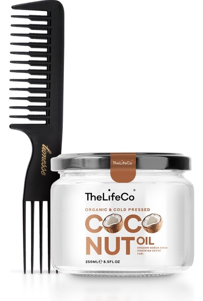 Thelifeco Hindistan Cevizi Yağı 250ml + Lionesse Siyah Saç Fırçası Thelifeco Hindistan Cevizi Yağı 250ml + Lionesse Siyah Saç Fırçası