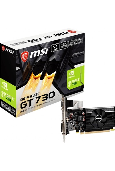 MSI VGA N730K-2GD3/LP GT 730 2GB DDR3 64B DX12 PCIE 2.0 X16 Ekran Kartı (1XVGA 1XDVI 1XHDMI) MSI VGA N730K-2GD3/LP GT 730 2GB DDR3 64B DX12 PCIE 2.0 X16 Ekran Kartı (1XVGA 1XDVI 1XHDMI)